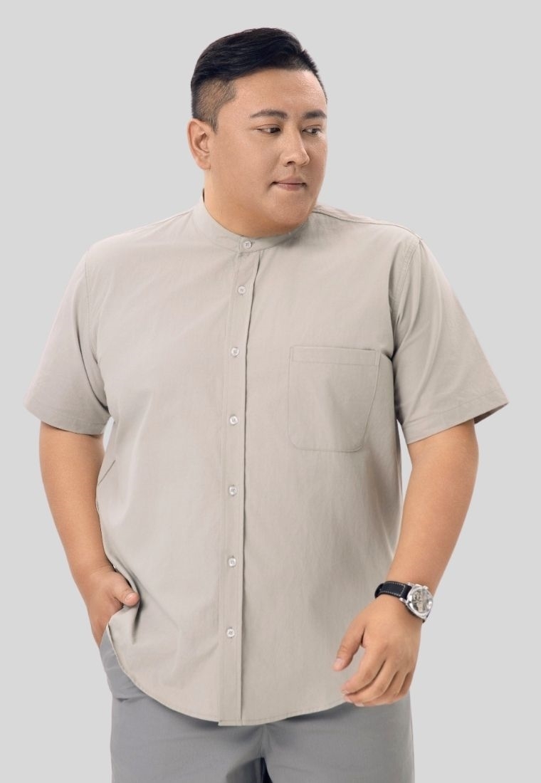 【VIMEN】Mandarin Collar Shirt. Plus Size Clothes Online Shop Singapore ...